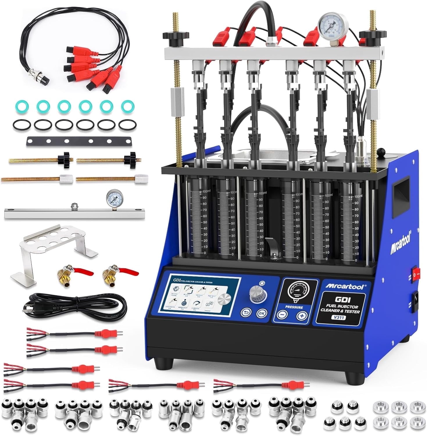 MRCARTOOL V311 Fuel Injector Tester Kit Metal Ultrasonic Cleaning ...
