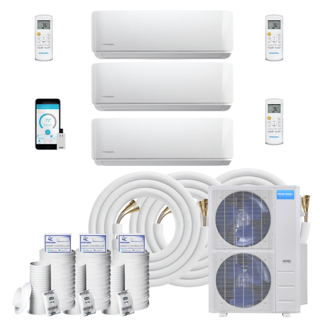 MRCOOL DIY Mini Split - 5 Zone Condenser + 3x 230V 18K BTU Wall Mount ...