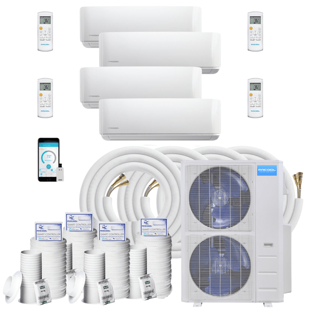 MRCOOL DIY Mini Split - 5 Zone Condenser + 4x 230V 12K BTU Wall Mount ...