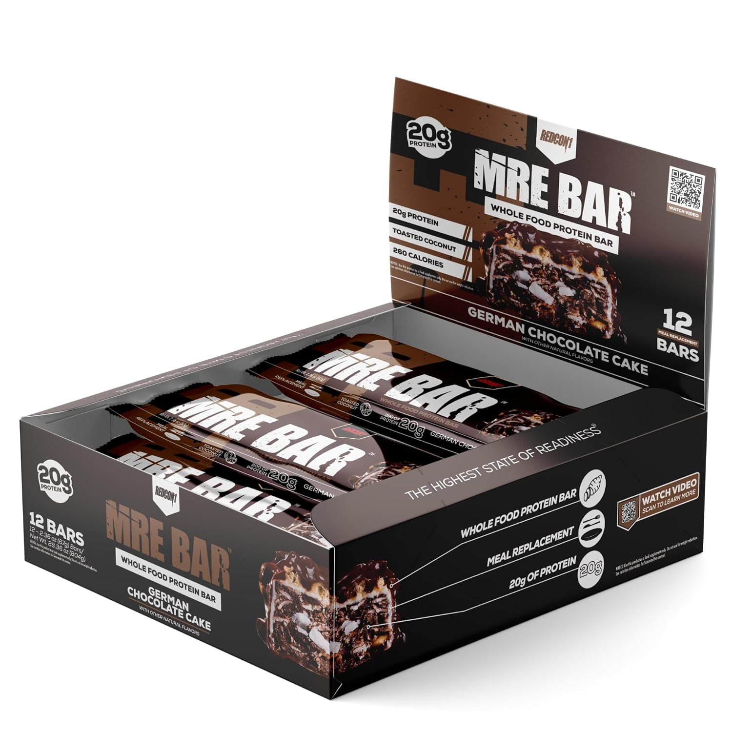 MRE Protein Bar, German Chocolate Cake - Contains MCT Oil + 20g of ...