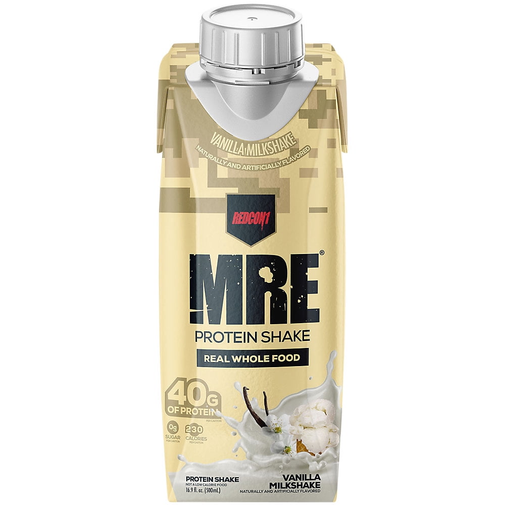 MRE Protein Shake Real WholeFood with 40 gr. of Protein - Vanilla (12 ...