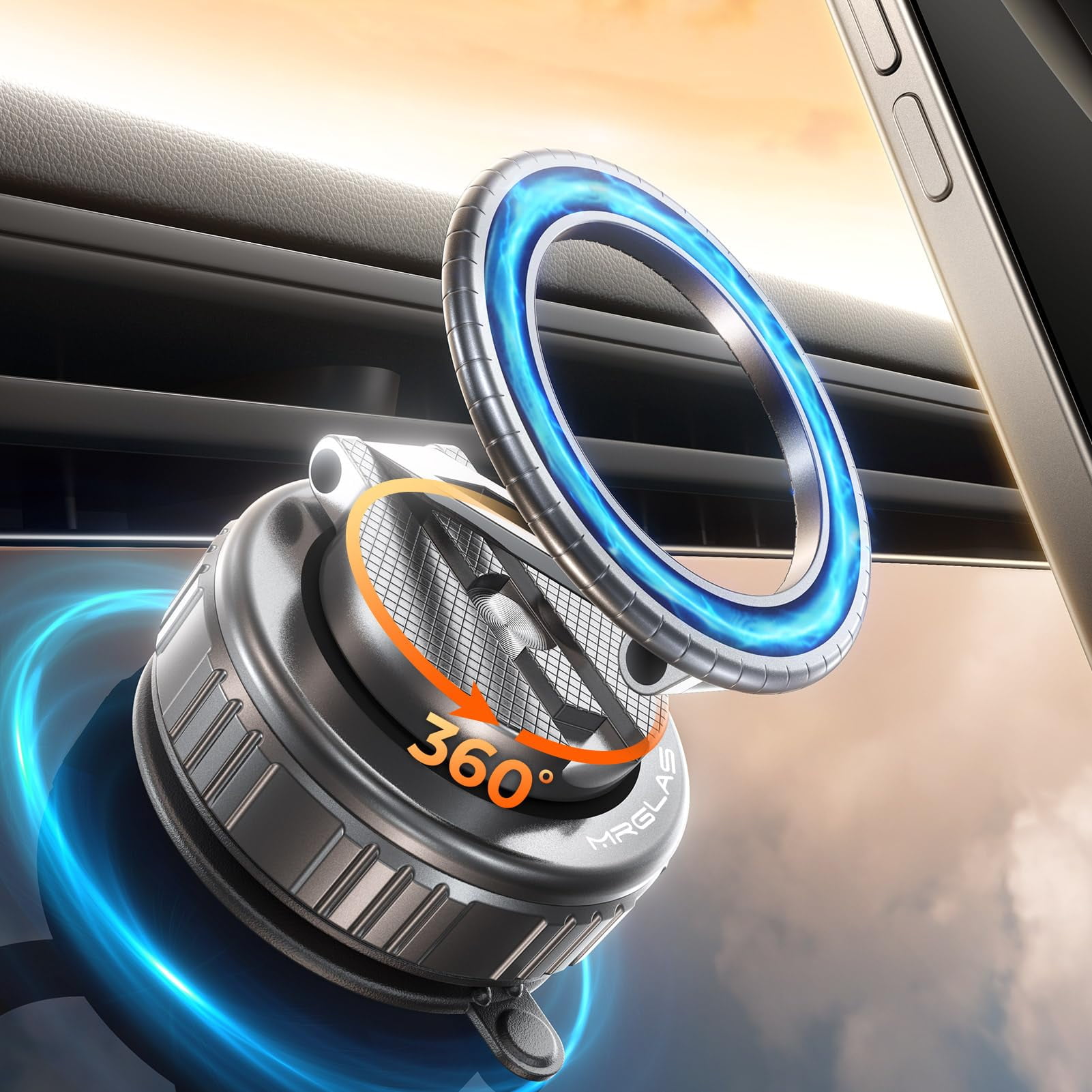 MRGLAS 2025 Upgraded 360° SSF20 Rotation Vacuum Magnetic Holder Stand ...