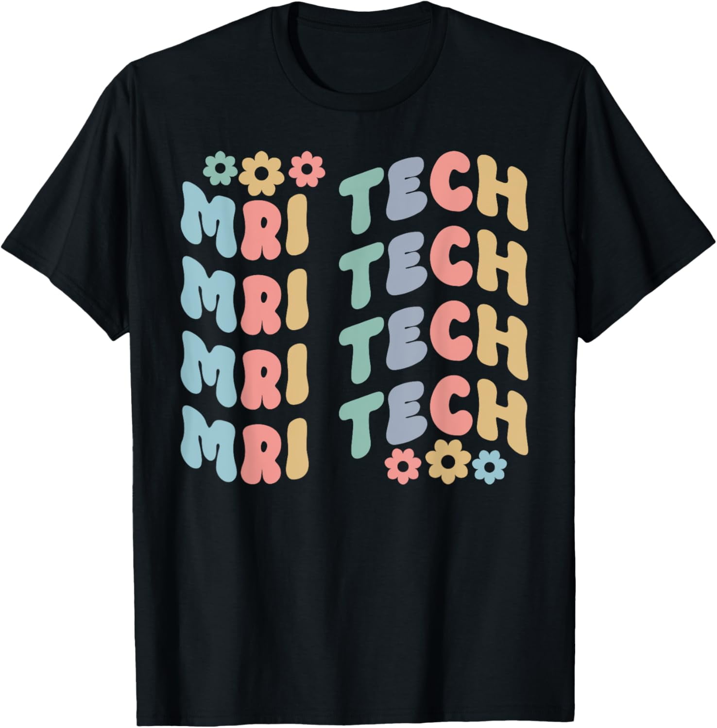 MRI Tech MRI Technologist Groovy MRI Tech T-Shirt Casual Short Sleeve ...
