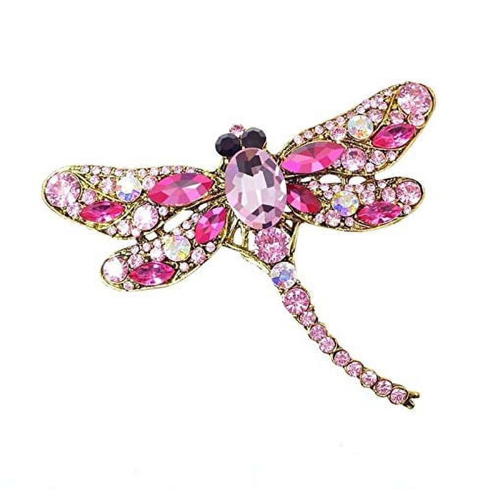 MRK Group Vintage Rhinestone Dragonfly Brooch (Pink) - Walmart.com