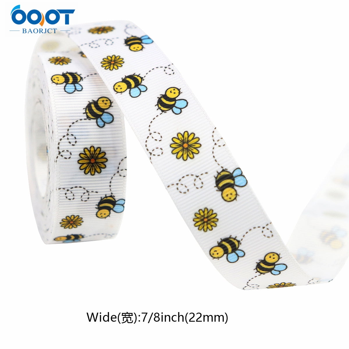 MRLESS 1 Roll Bee Ribbon Polyester Wired Edge Ribbon Honey Ribbon for ...