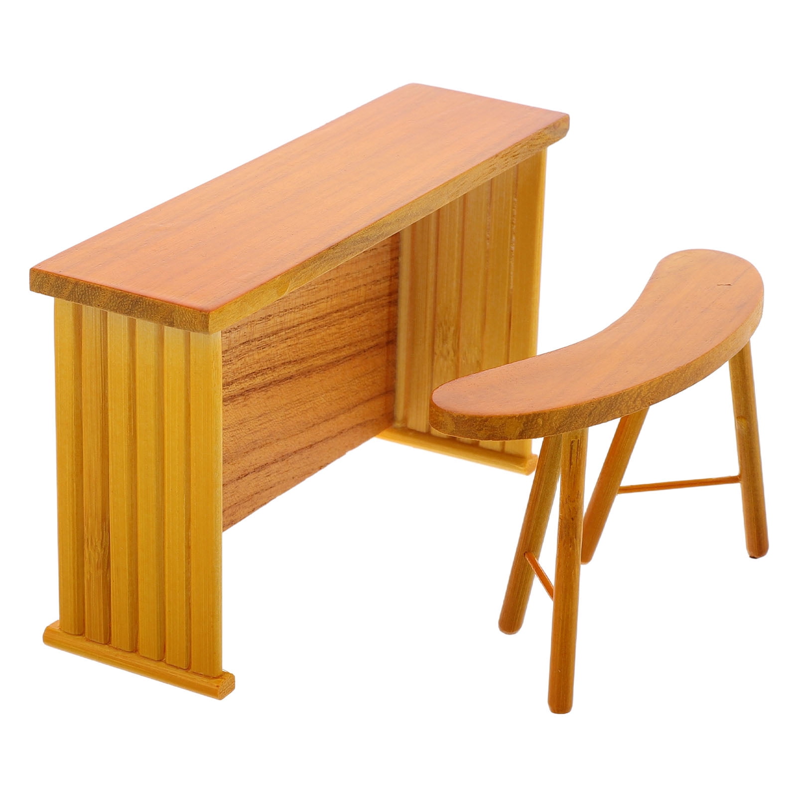 MRLESS Miniature Dollhouse Furniture Set 1 Piece Wooden Stool and Side ...
