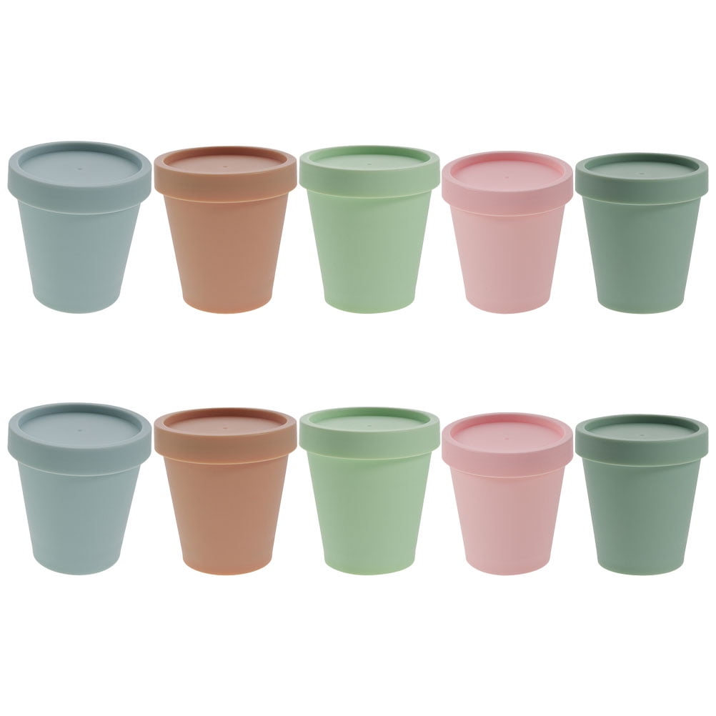 MRLESS 10 Mini Ice Cream Freezer Storage Tubs Reusable Containers ...