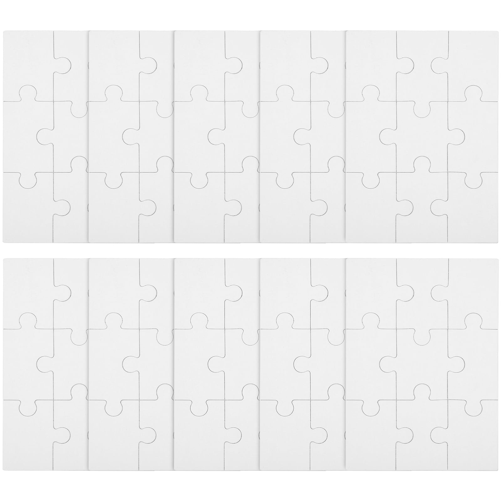 MRLESS 10 Sheets of DIY Blank Puzzles Drawing Blank Puzzle DIY Blank ...