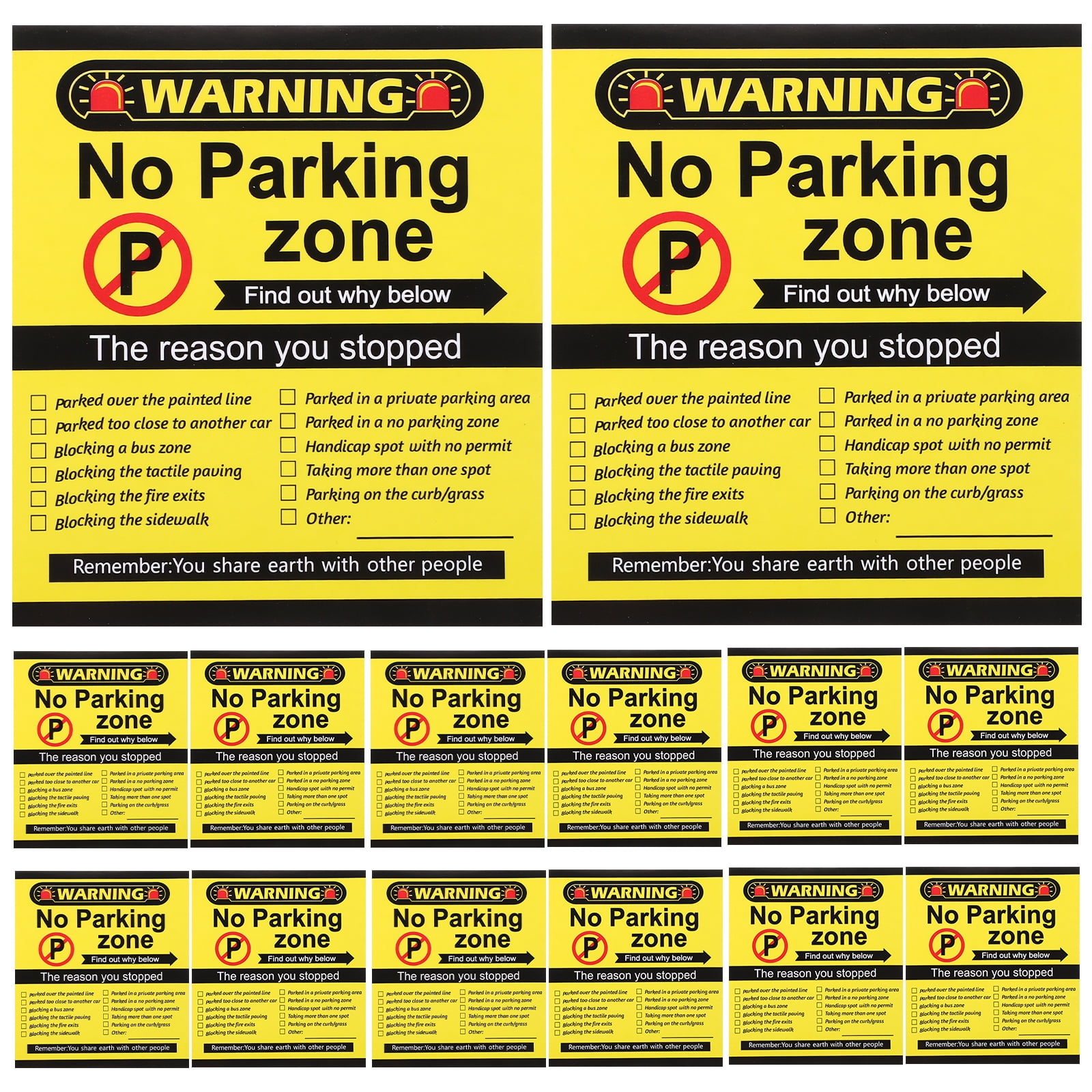 MRLESS 100pcs Humorous Parking Violation Cards You Parked Bad Notes ...