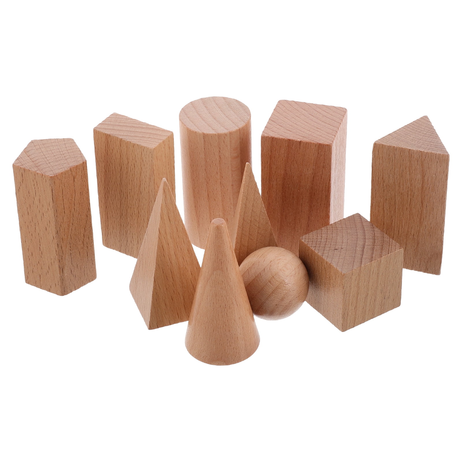 MRLESS 10pcs Kids Wooden Geometric Blocks Set For Kindergarten And ...