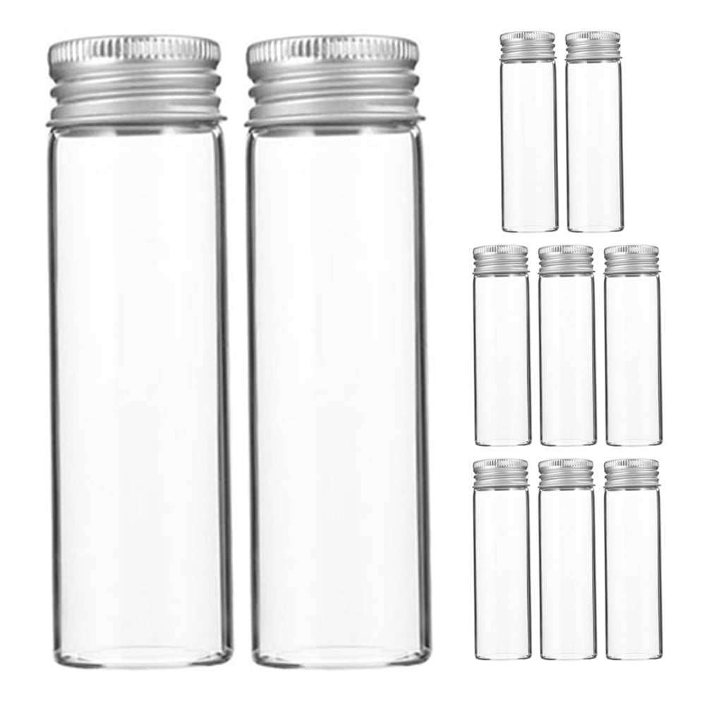 MRLESS 10pcs Small Transparent Glass Vials With Caps Mini Bottles With ...