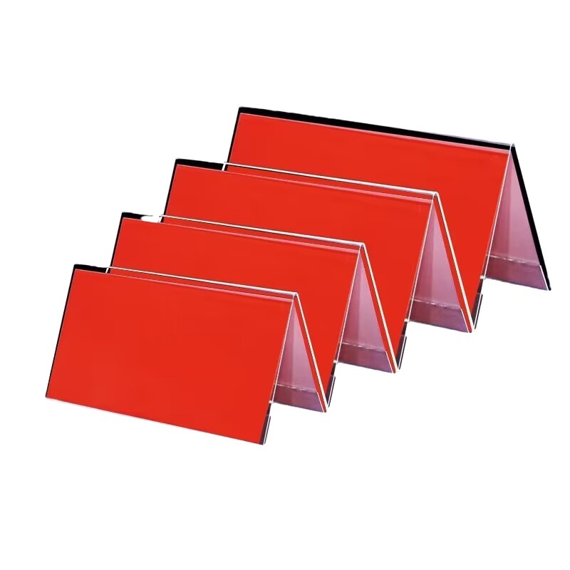 MRLESS 10pcs Transparent Double-Sided Desk Name Plates Name Cards ...