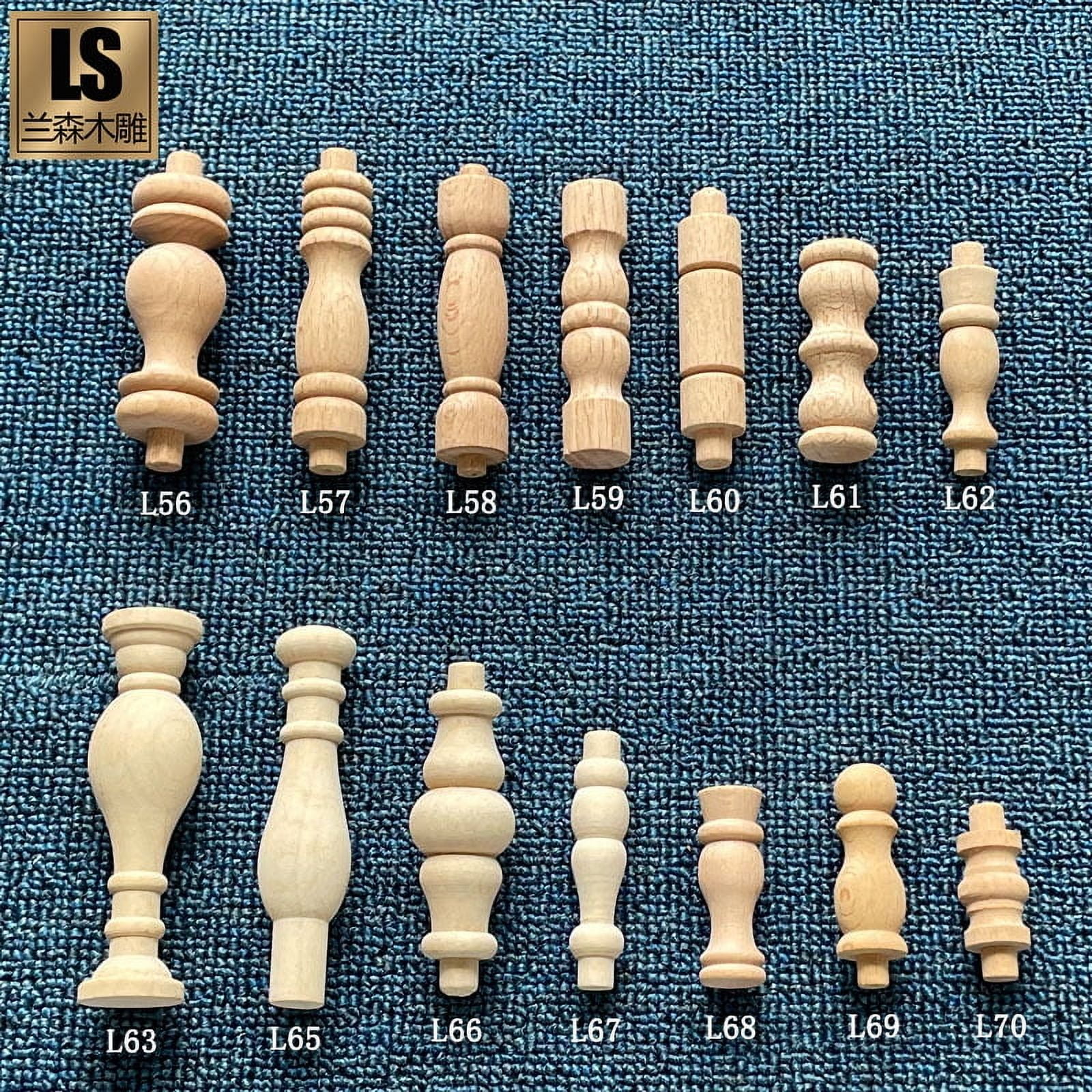 MRLESS 10pcs Unpainted Decorative Balusters Wood Spindles DIY Wood ...