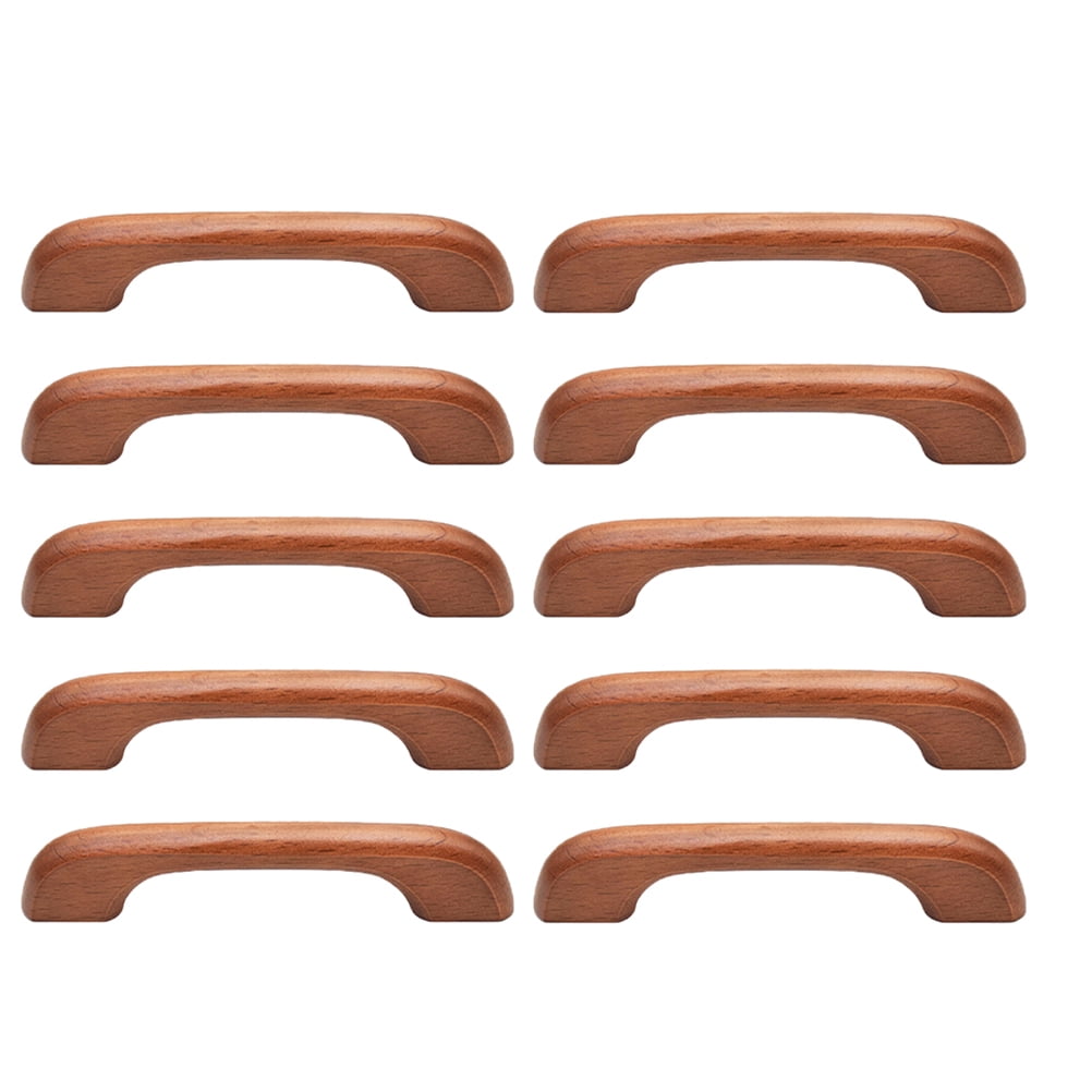MRLESS 10pcs Wood Solid Furniture Pulls Handles Painted Smoothly Wooden ...