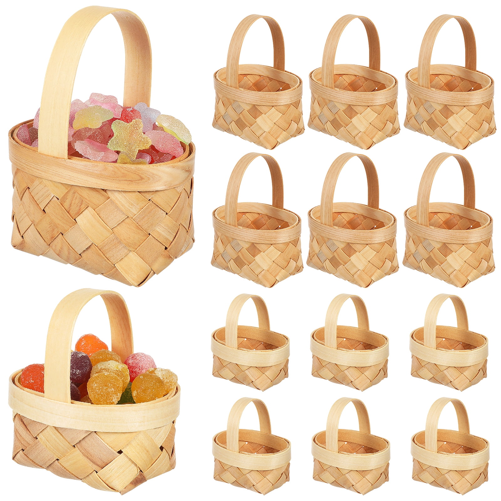 MRLESS 12 Pcs Mini Baskets Small Woven Basket Mini Candy Basket Tiny ...