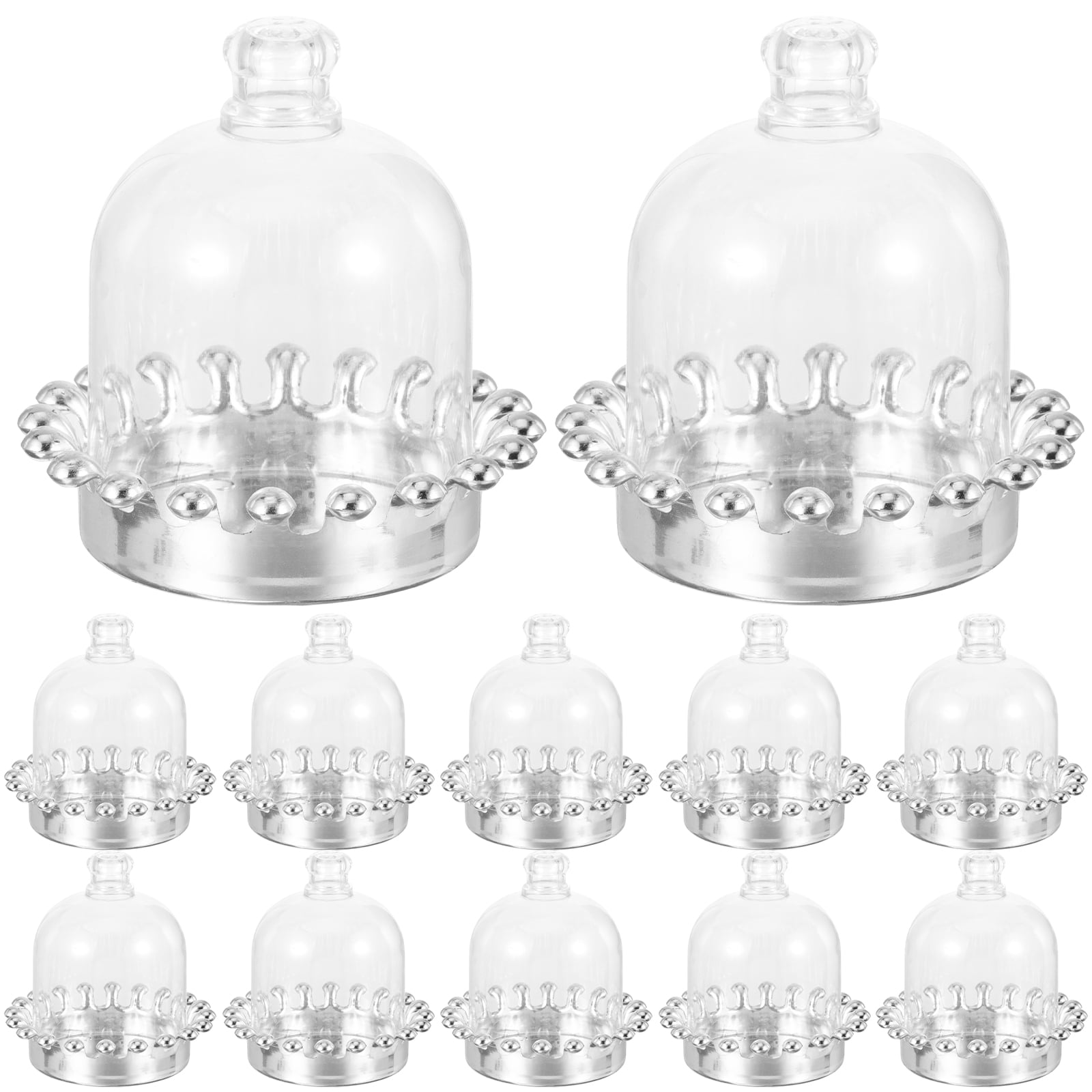MRLESS 12Pcs Cupcake Stand w/ Dome Lid Mini Cake Display Tray & Cover ...