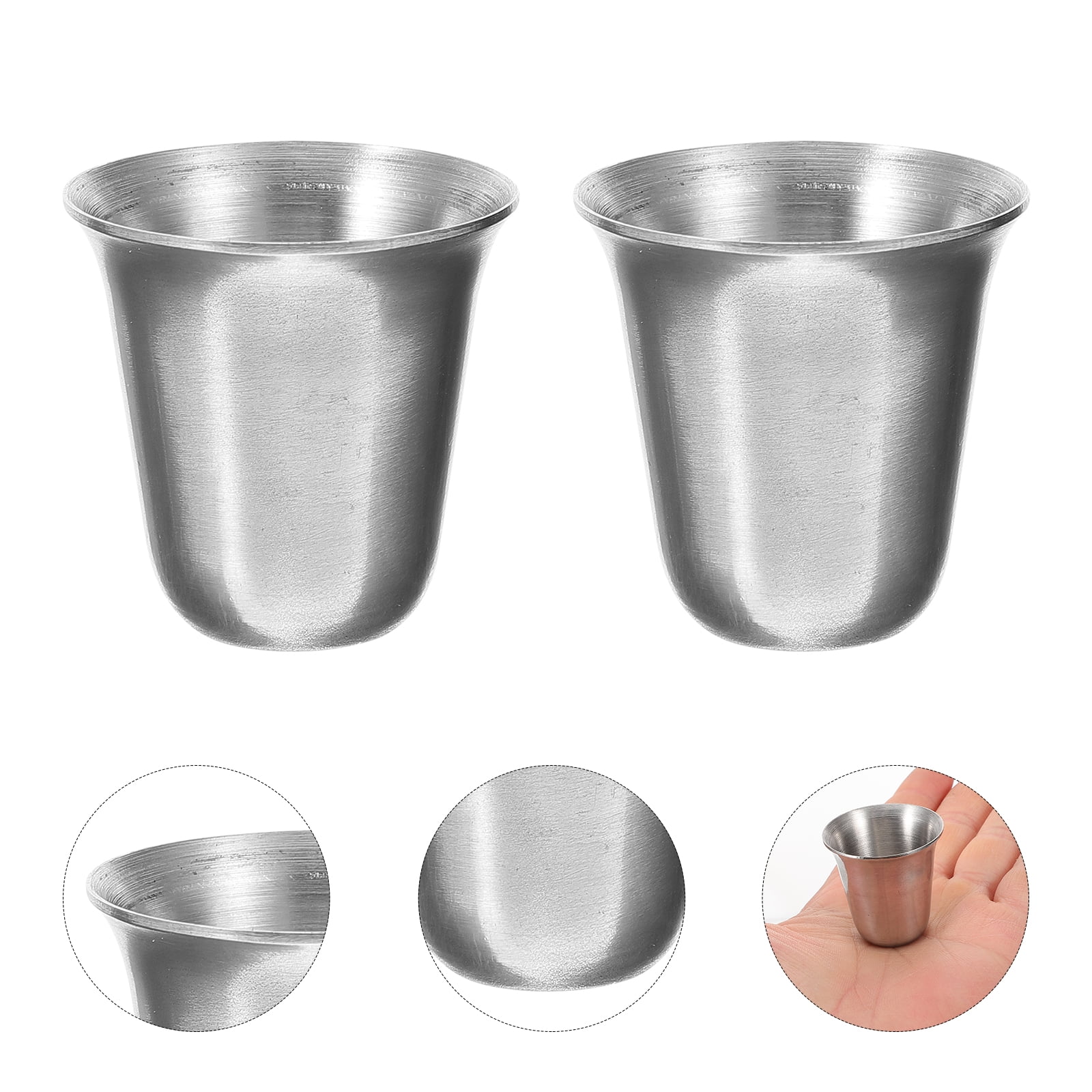 MRLESS 12pcs Communion Stainless Steel Stackable Cups Metal Communion ...