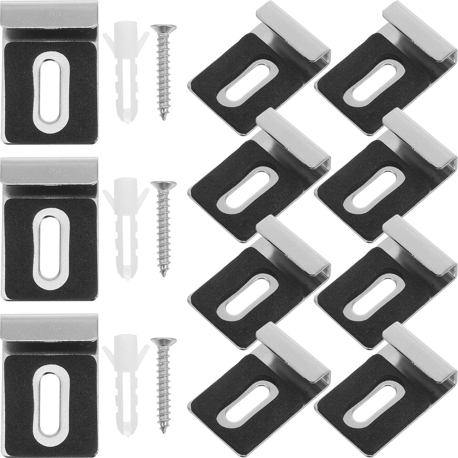 MRLESS 12-Piece Metal Mirror Mounting Kit with Wide Channel Clips and ...