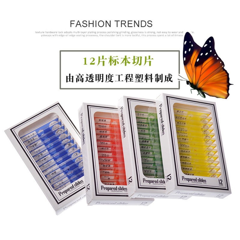 MRLESS 12pcs Prepared Plastic Plant Microscope Slides For Kids ...