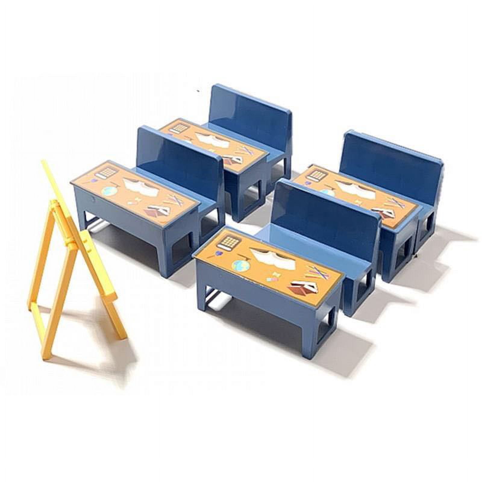 13Pcs Mini Classroom Furniture Set for Dollhouse Desk Chair Blackboard ...