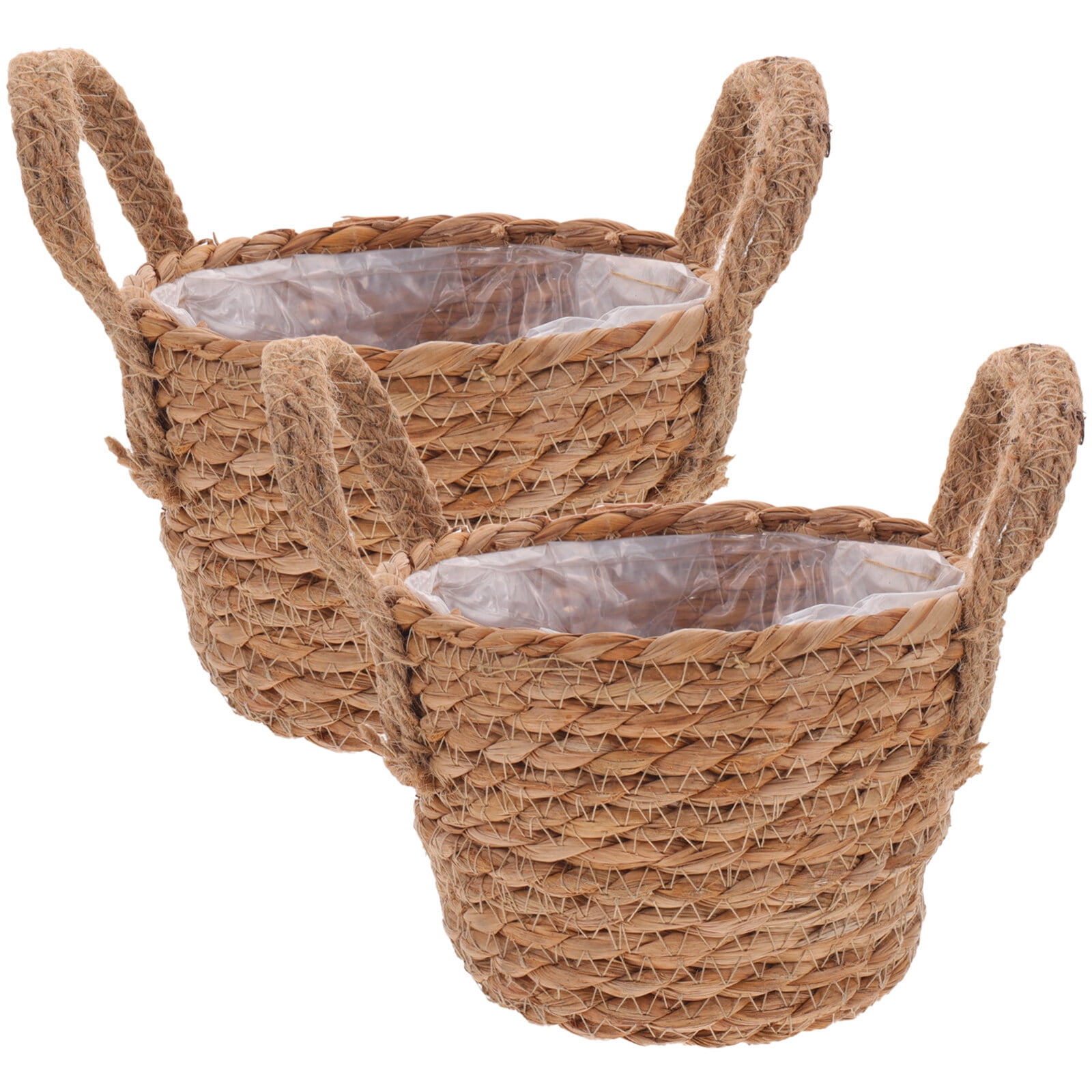 MRLESS 2 Pcs Seagrass Plant Basket Wicker Flower Pots Indoor Planter ...