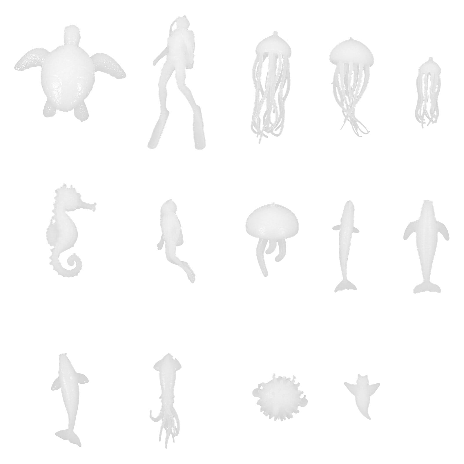 MRLESS 2 Sets Miniature Sea Animals Charms Sea Animals Models Epoxy ...