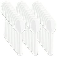 Stock Your Home 125 Heavyweight Disposable White Plastic spoons ...