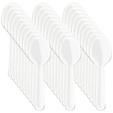 Stock Your Home 125 Heavyweight Disposable White Plastic spoons ...