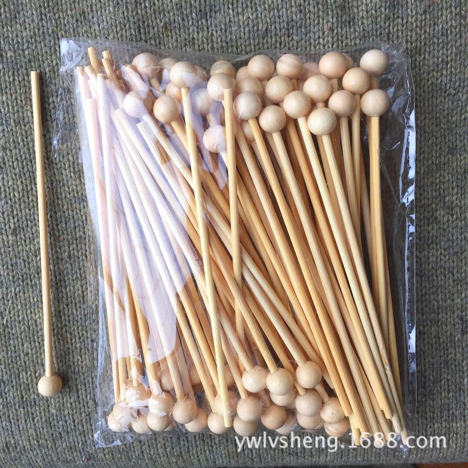 MRLESS 200pcs Rock Candy Sticks with Wooden Sticks Wood Swizzle Cake ...