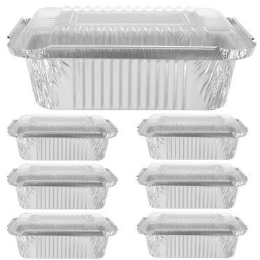 VEZEE 2.25lbs Disposable Aluminum Oblong Foil Pan 50 Pcs Only Pans ...