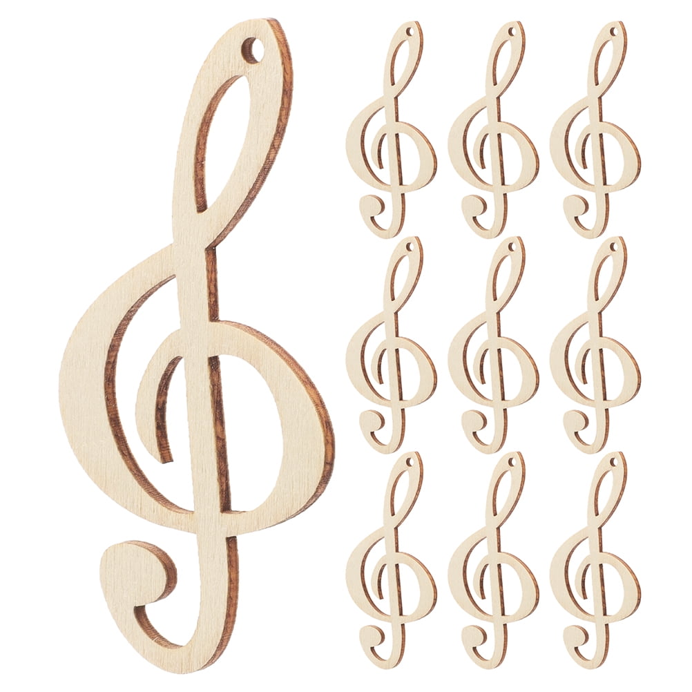 MRLESS 20pcs Music Notes Wood Cutout Unfinished Wood Slices Craft Wood ...