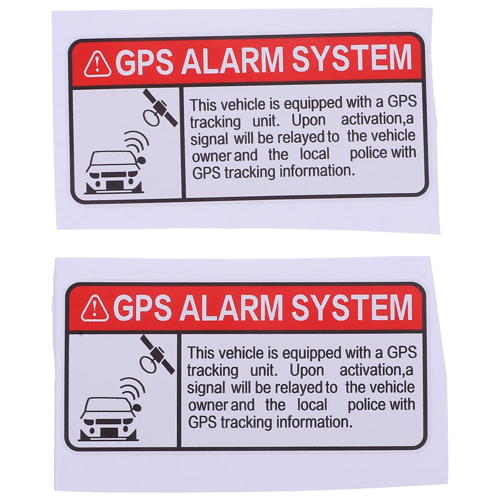 MRLESS 2pcs Adhesive Car Warning Decals Gps Alarm System Security ...