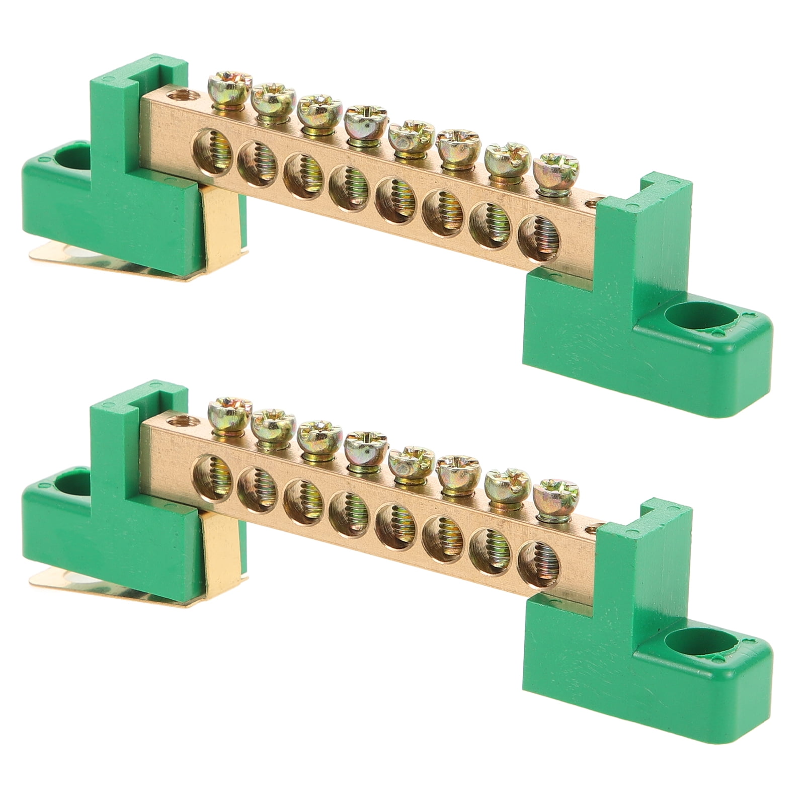 MRLESS 2pcs Ground Bus Bars Electrical Grounding Bars 8 terminals ...
