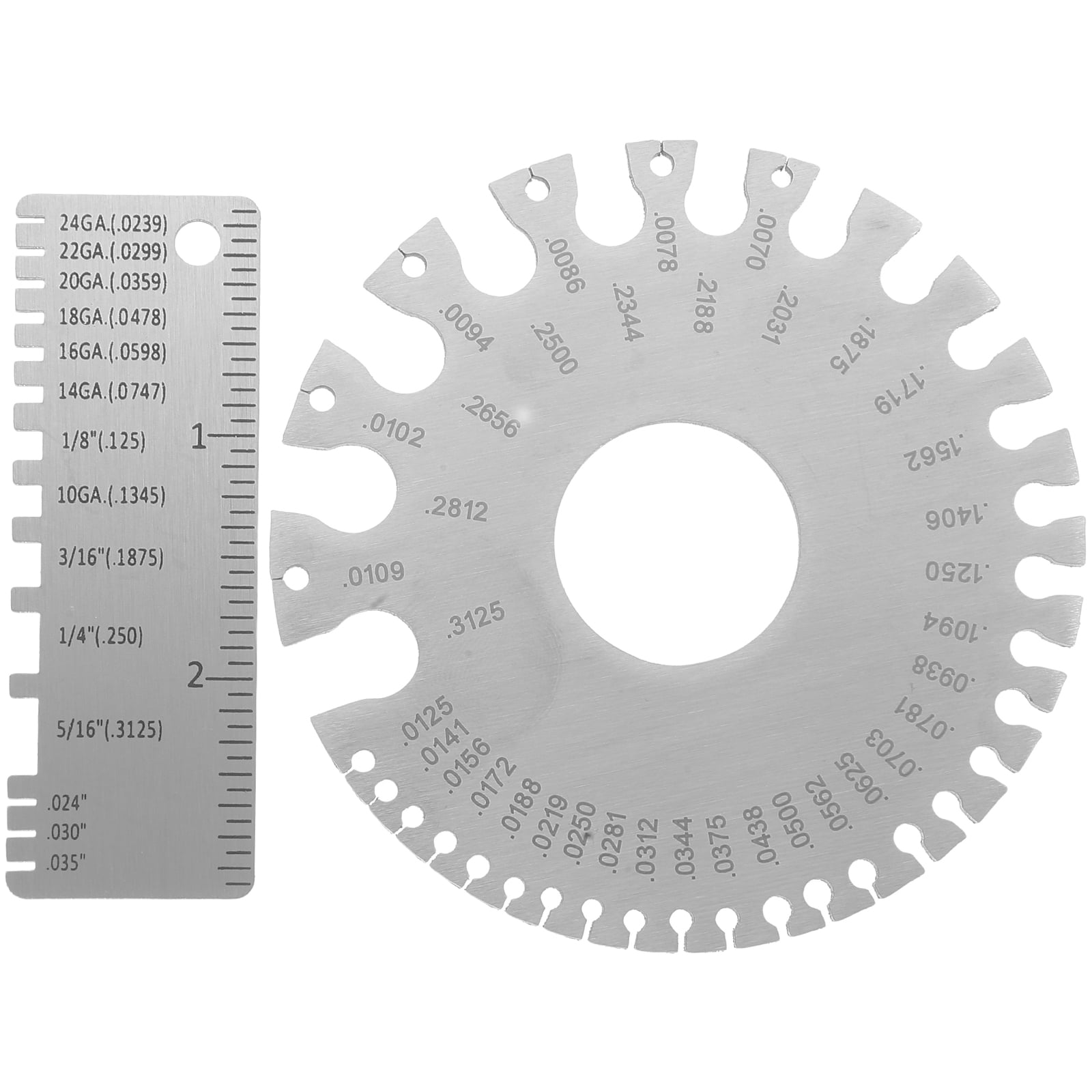 MRLESS 2pcs Wire Size Gauge Tool Measuring Sheet Thickness Gauge Dual ...
