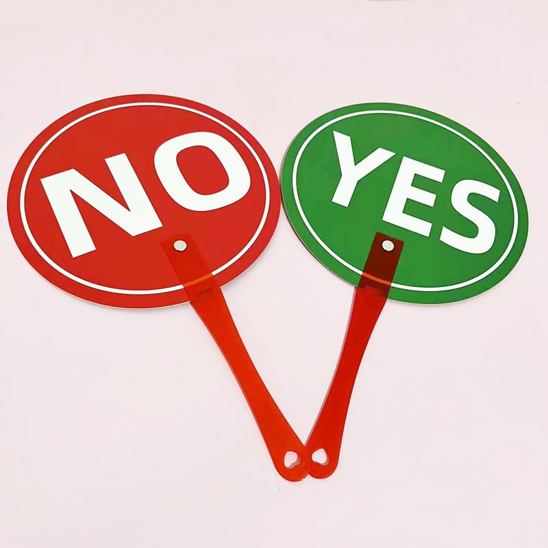 MRLESS 2pcs Yes No Paddles Green Red Signs Paddles Classroom Teacher ...