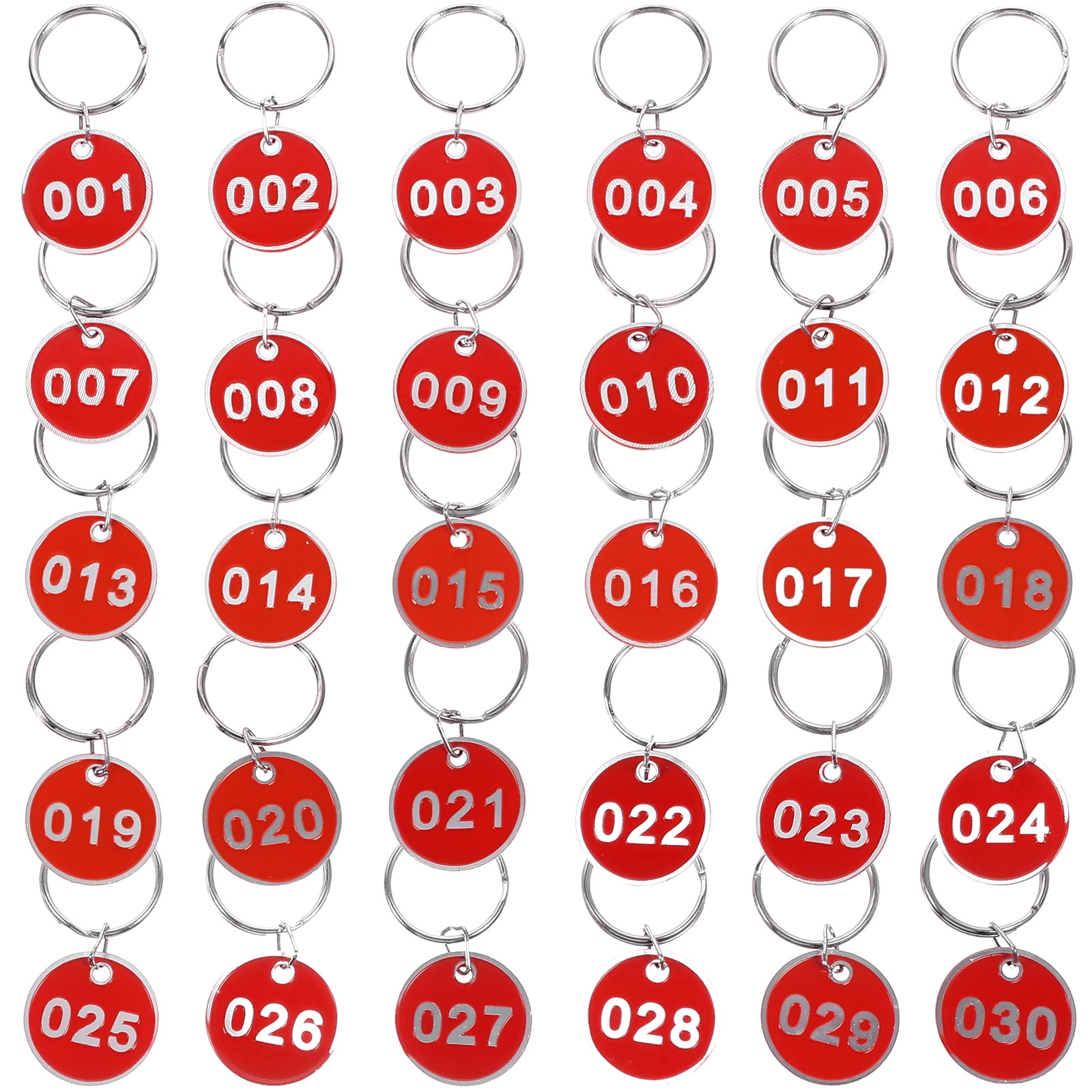 WEUVEB Key Tags Round Number Tags Aluminum Alloy 30Pack for ...