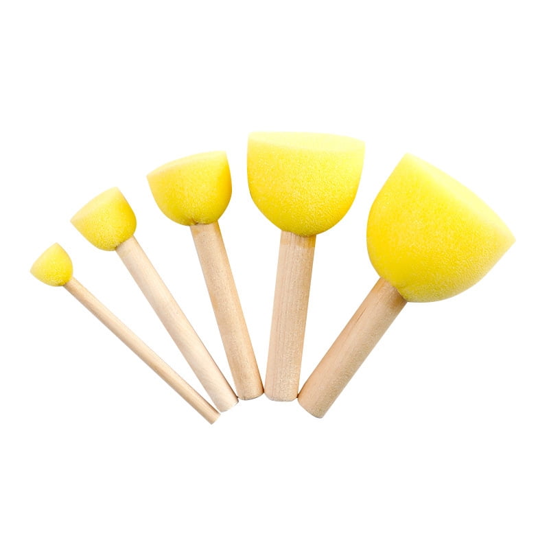MRLESS 30pcs Round Sponge Brushes for Kids Craft Paint Sponges ...