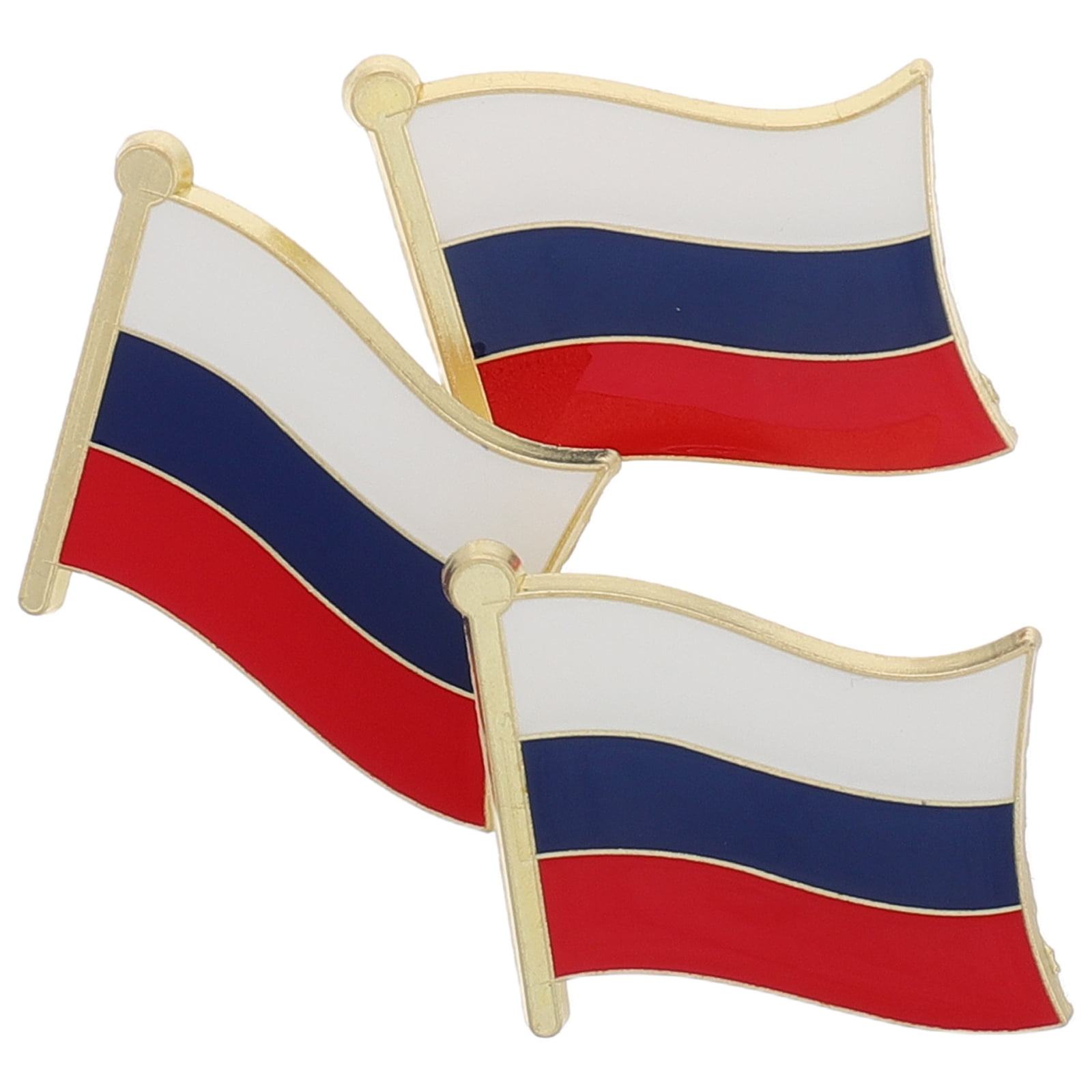 MRLESS 3PCS Metal Russian Flag Badge Lapel Pin Patriotic Brooch Metal ...
