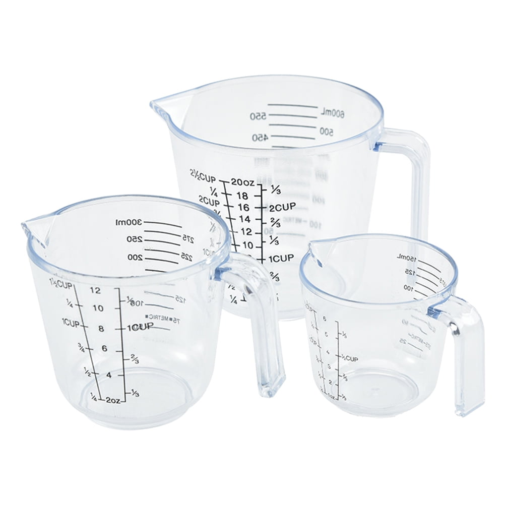 MRLESS 3pc Clear Glass Measuring Cups Set for Kitchen Cooking Baking ...
