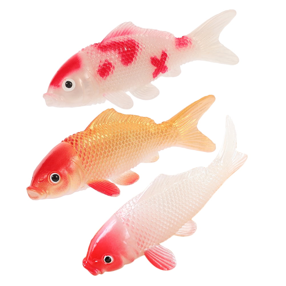 MRLESS 3pcs Mini Koi Fish Goldfish Figurines Miniature Fish Tiny Fish ...