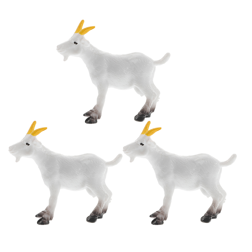 MRLESS 3pcs Miniature Goat Figurines Tiny Sheep Toys Realistic Farm ...