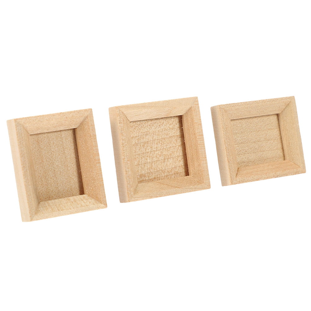 MRLESS 3pcs Miniature Picture Frames For Dollhouse Decoration Mini Wood ...