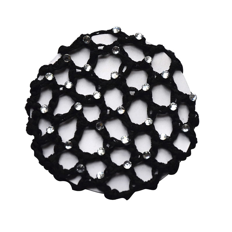 MRLESS 4 Pcs Hair Bun Net for Ballet Stylish Acrylic Rhinestone Hair ...