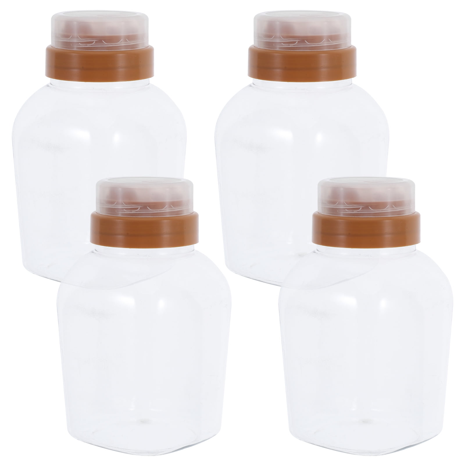 MRLESS 4pcs Clear Plastic Honey Jars with Lids 720ml Small Honey ...