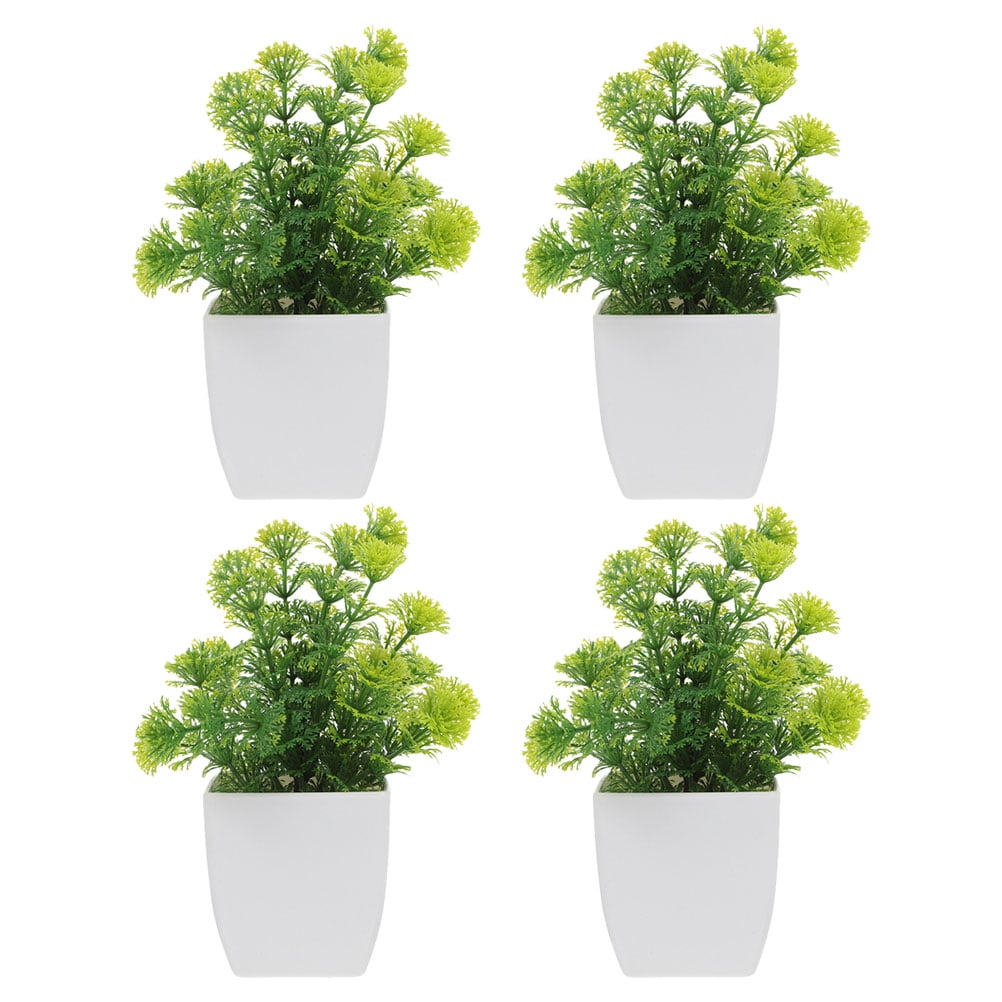 MRLESS Set of 4 Faux Greenery Planters with Realistic Artificial Plants ...