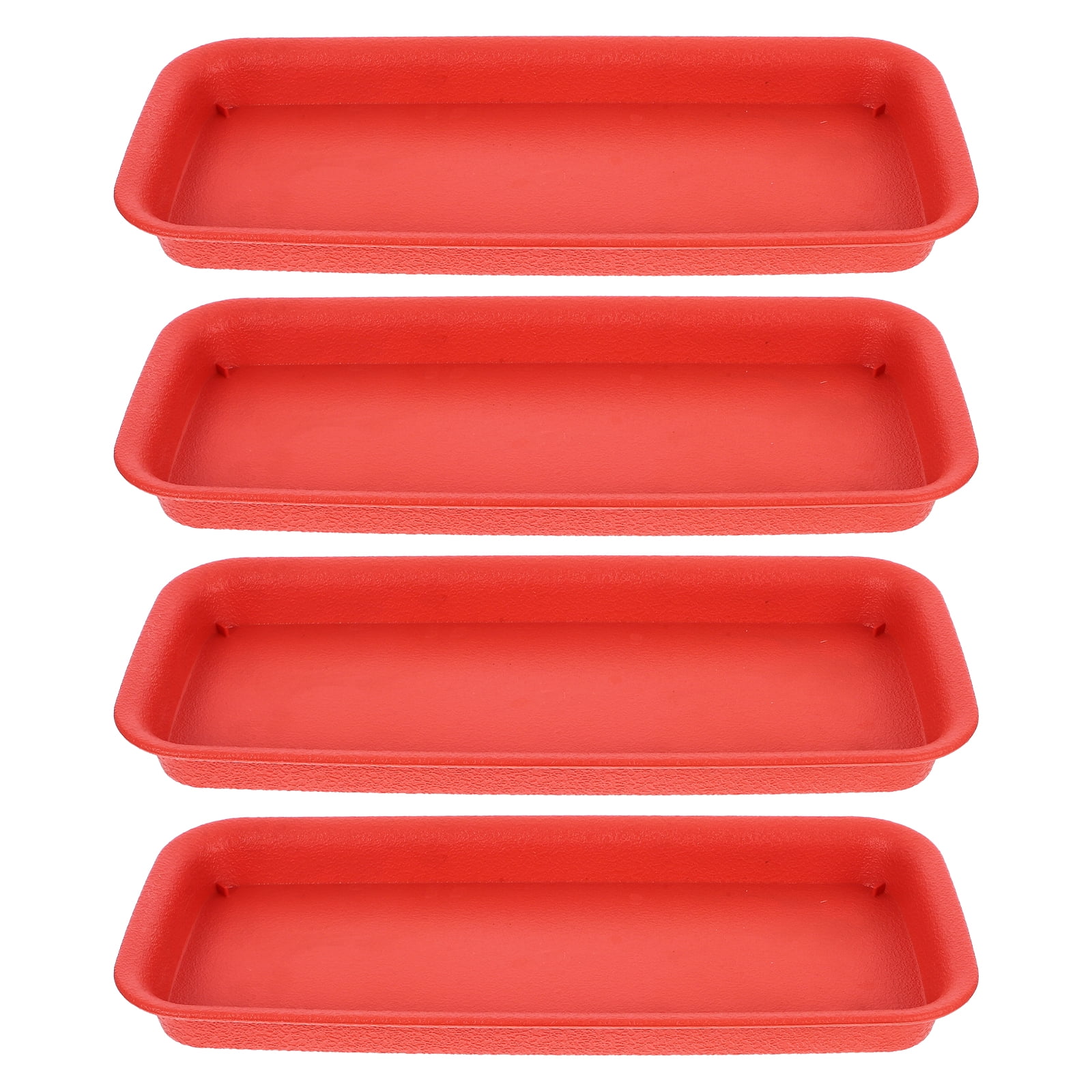 MRLESS Set of 4 Rectangle Plant Trays - Rectangular Planter Saucers ...