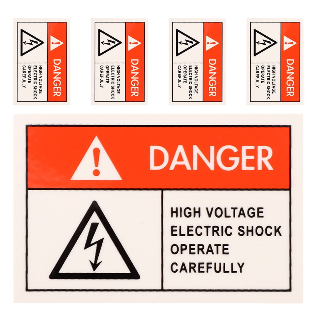 MRLESS 5 Pcs High Voltage Warning Stickers For Electrical Safety Danger ...