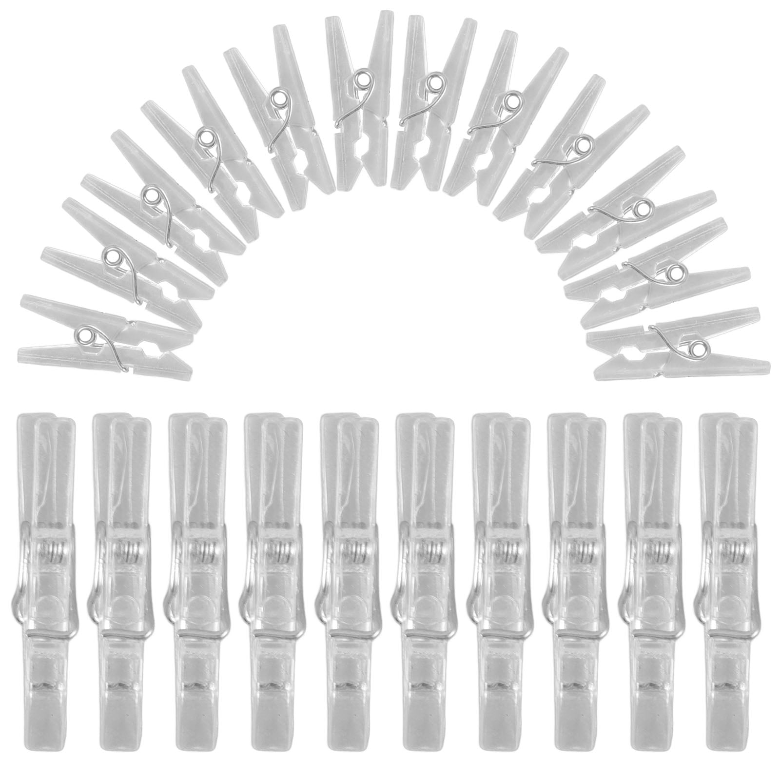 MRLESS 50 Mini Clear Plastic Clips for Office and Christmas Decor ...