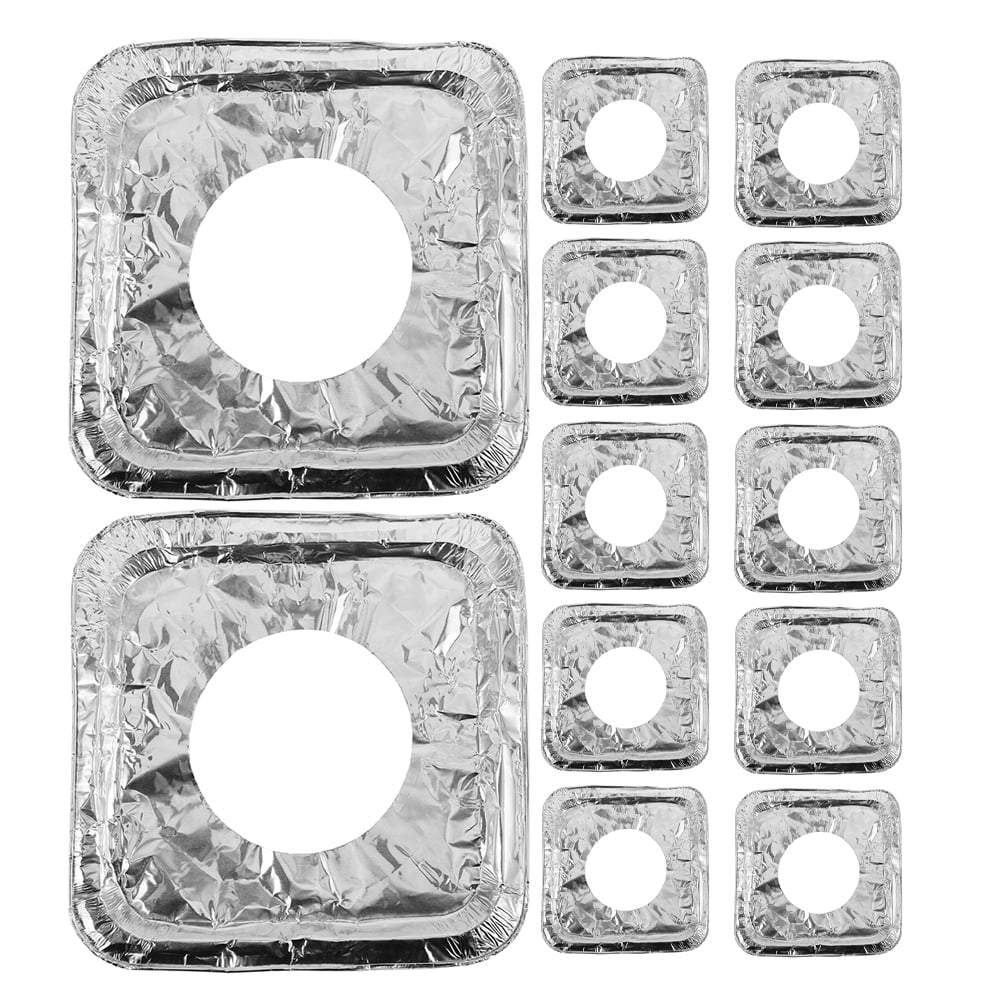 MRLESS 50Pcs Aluminum Foil Gas Stove Burner Liners Disposable Square ...