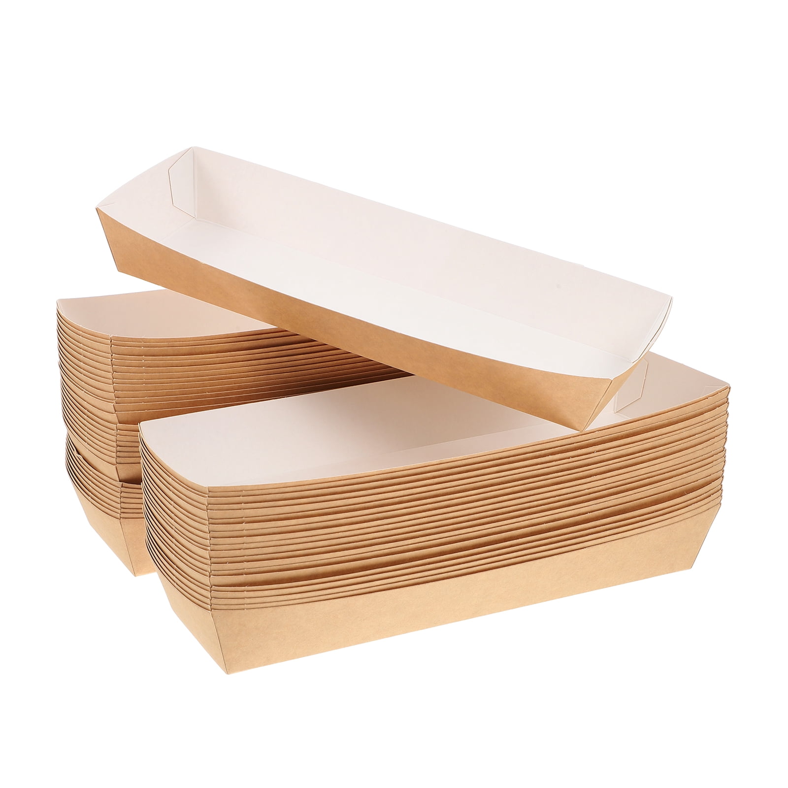 MRLESS 50pcs Paper Food Tray For Hot Dogs Snacks Box Takeout Box Party ...